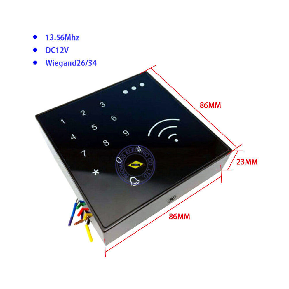 Touch keypad 13.56MHz WG26/34 Extendable Doorbell RFID IC Access Contr ...